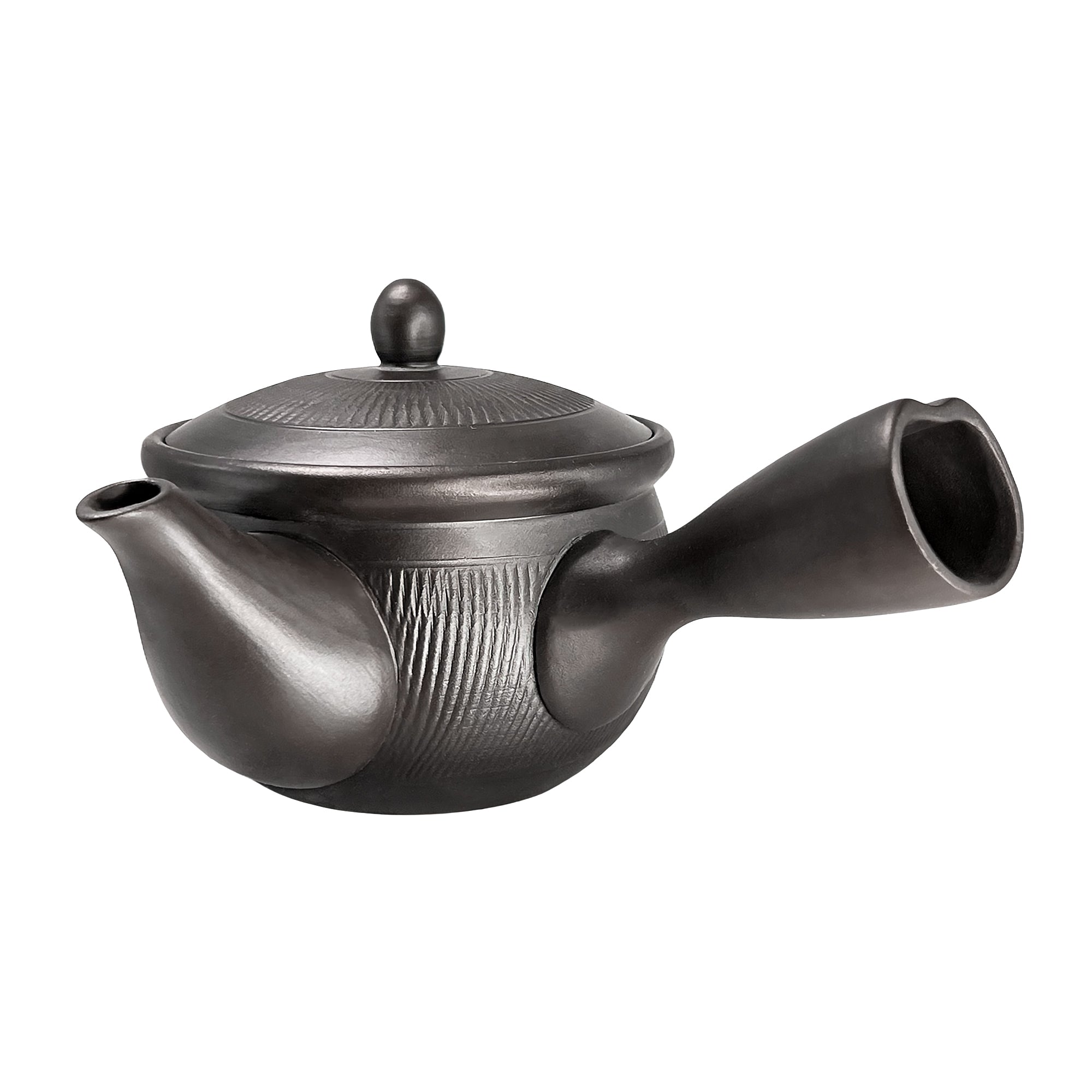 Japanese TOKONAME Tea Pot With Handle Texture Matte Black 18cm – Gokan