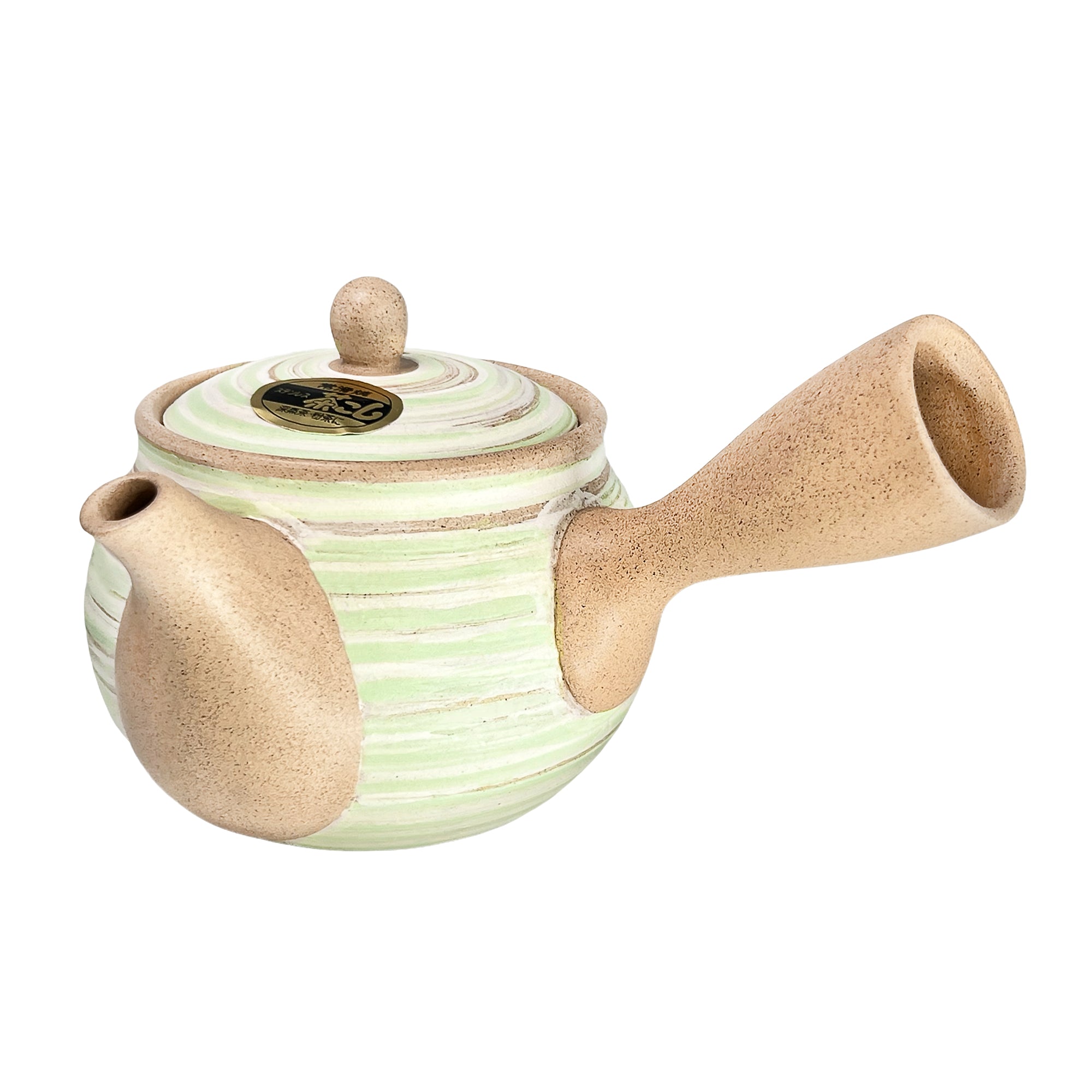 Japanese TOKONAME Tea Pot With Handle Lime Swirl 17cm – Gokan