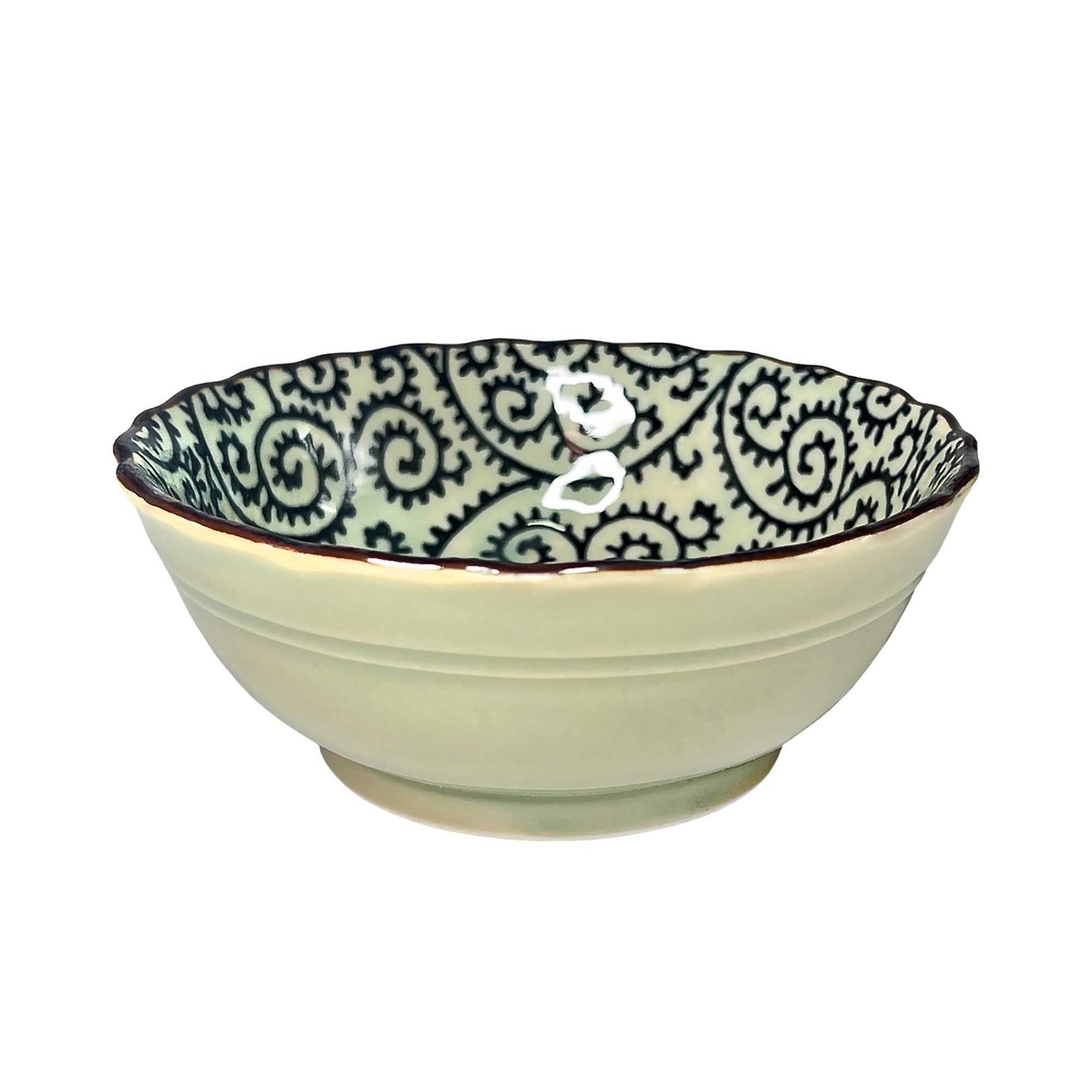 Japanese Ceramic Rice Bowl Antique Vines 12cm – Gokan