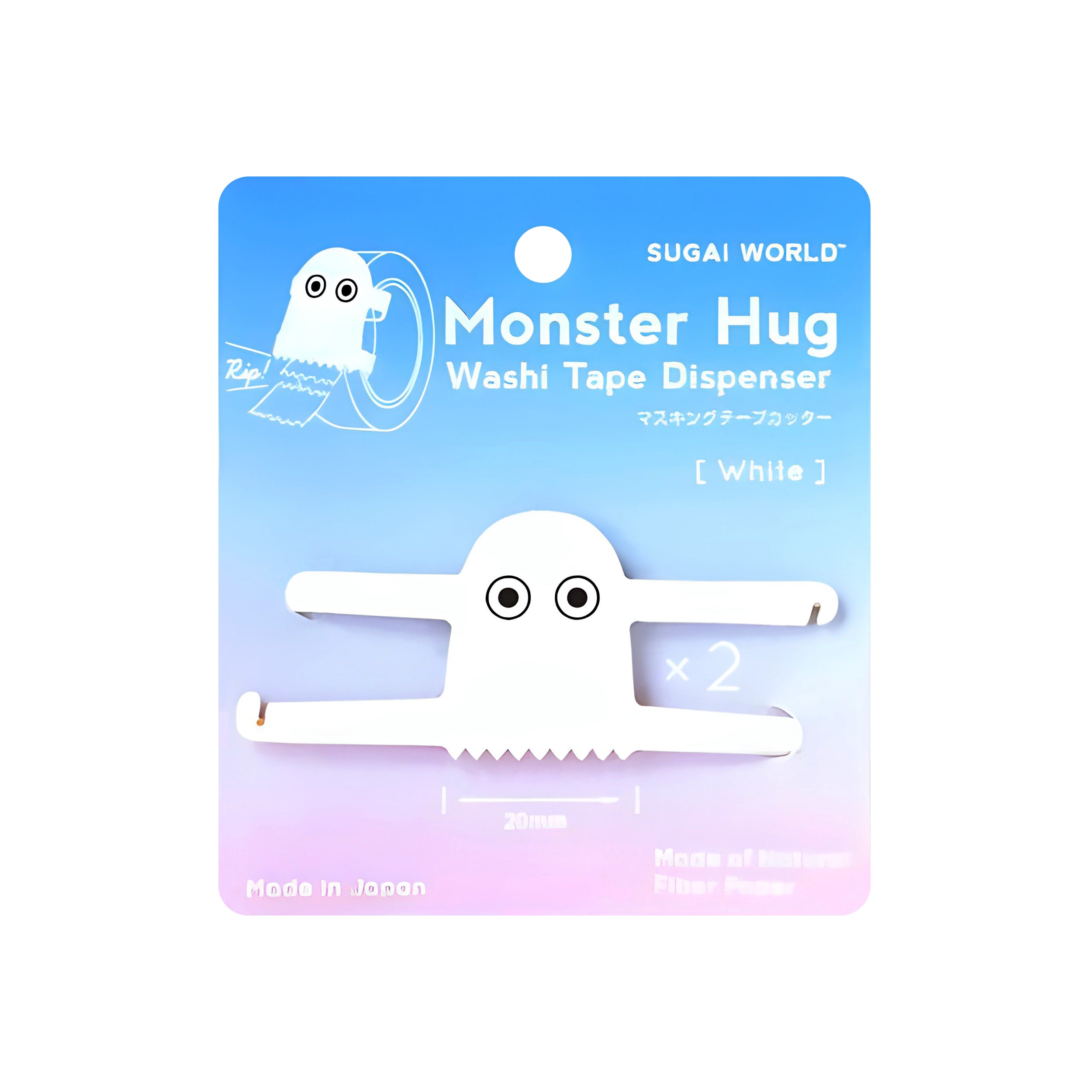 Monster Hug Series Portable Washi Tape Cutter Phone Holder White – Gokan