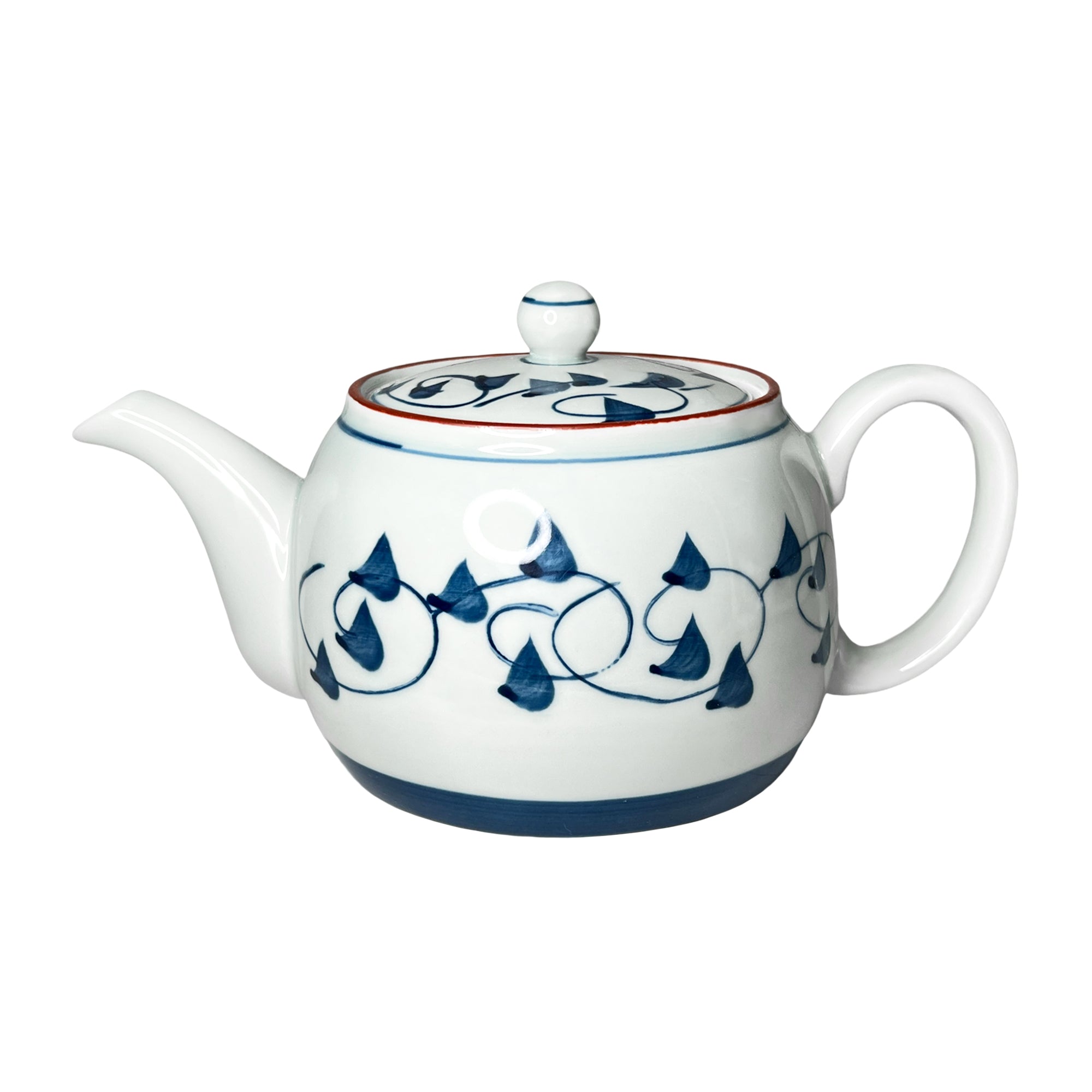 Japanese Ceramic Tea Pot With Handle Tangled Vines – Gokan