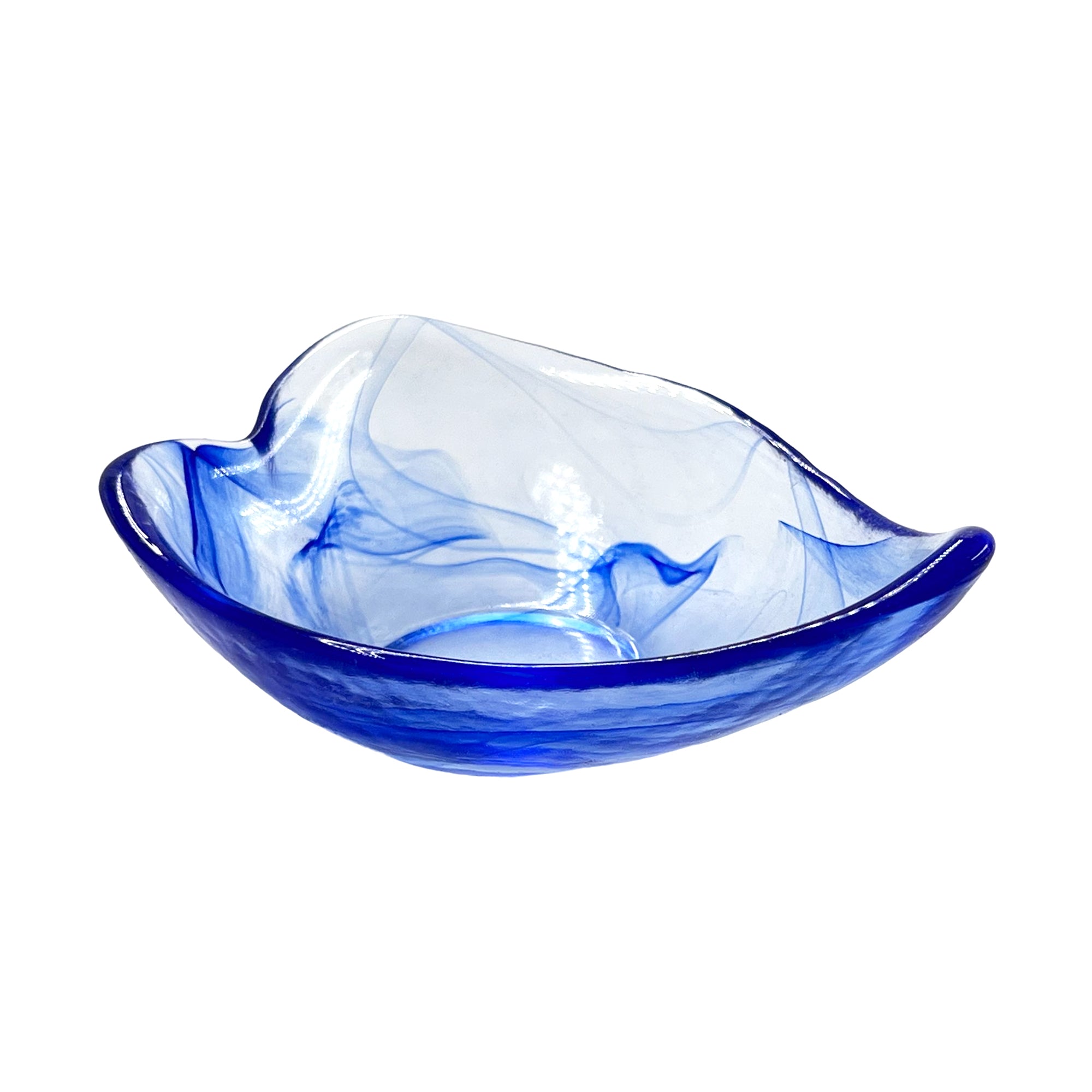 Japanese Glass Sauce Dish Wavy Blue 11cm – Gokan