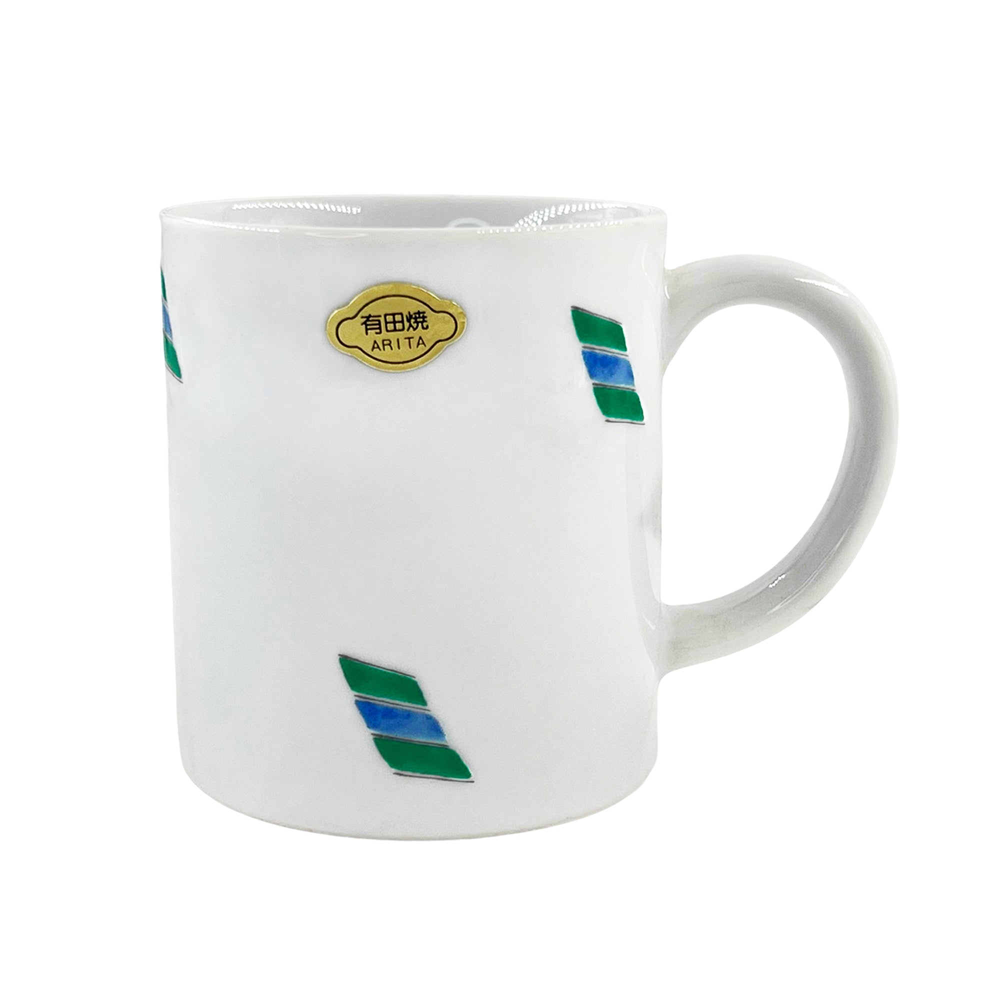 Japanese Arita Ware Cup Blue & Green Mug With Handle – Gokan
